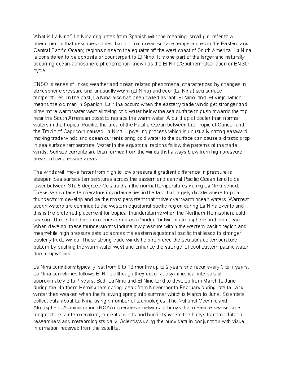 La Nina and Its Effects on The Environment - What is La Nina? La Nina ...