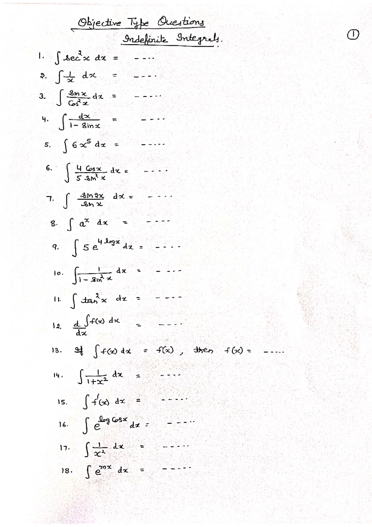 Integration Objective Questions - B. Tech - Studocu