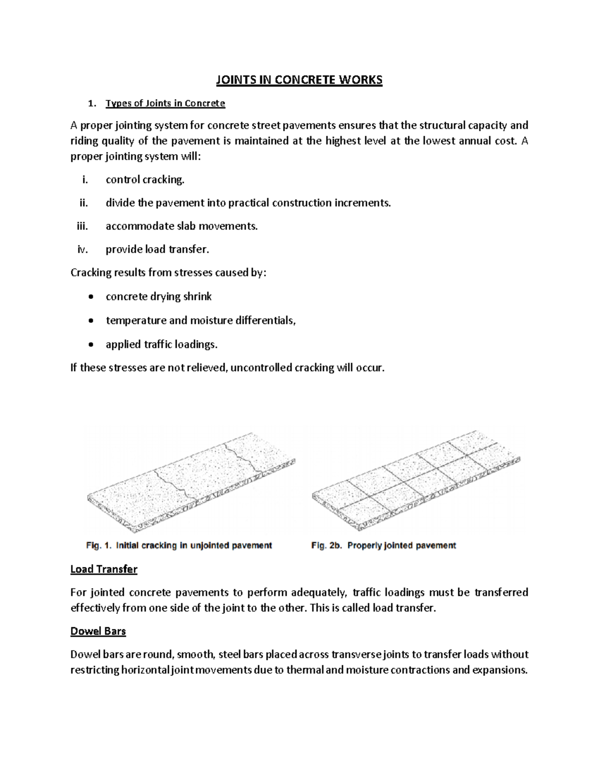 13.1.11- Joints IN Concrete Works - JOINTS IN CONCRETE WORKS Types of ...