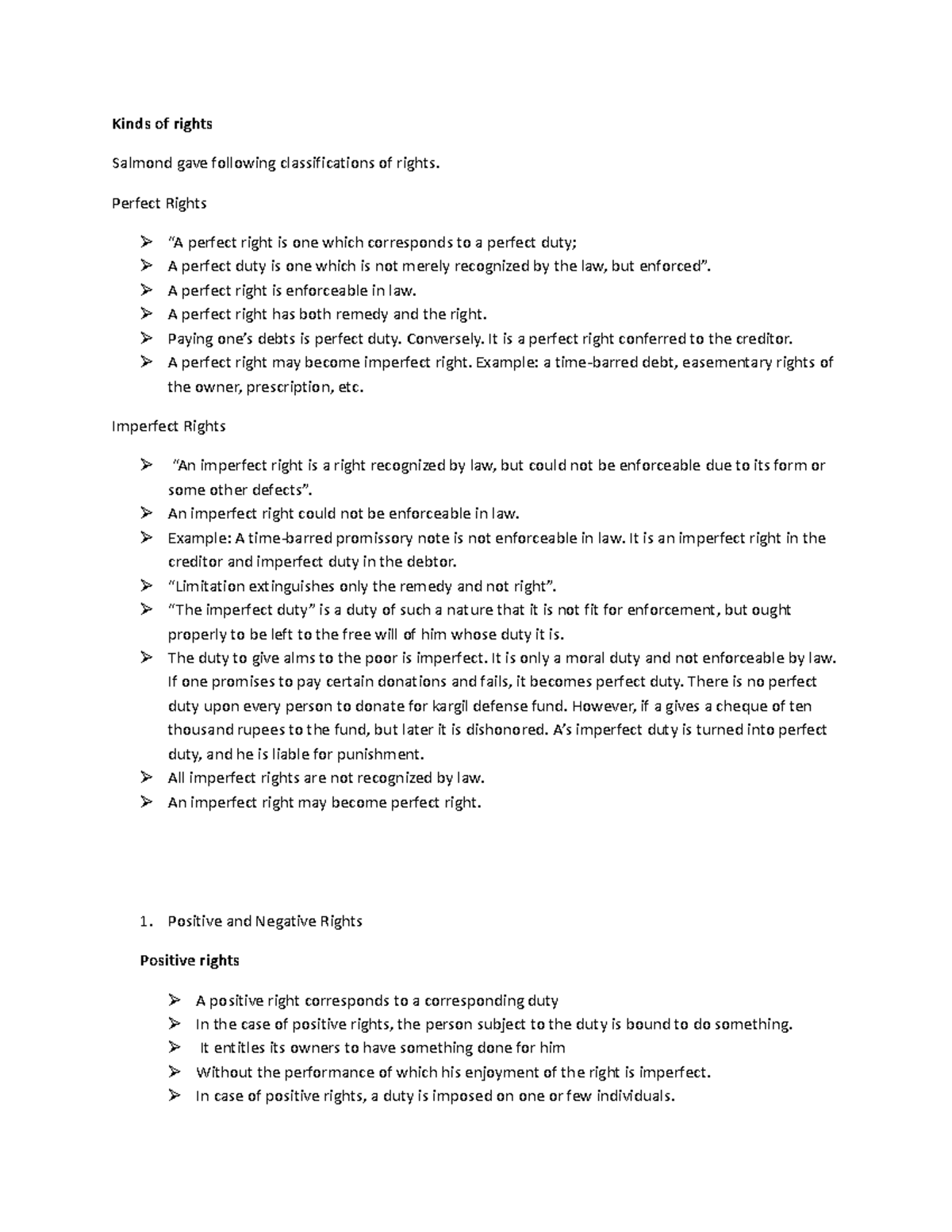 15. kinds of legal right - Kinds of rights Salmond gave following ...