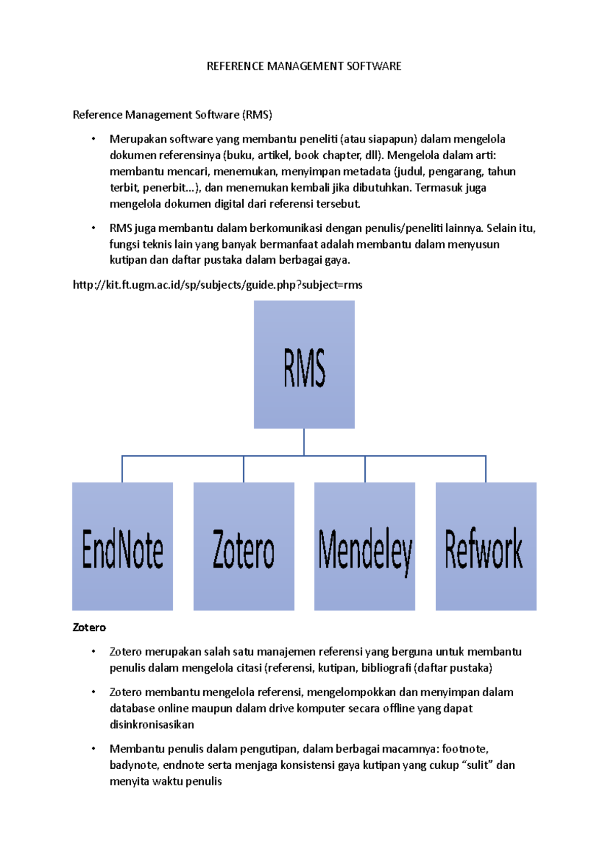 Reference Management Software - REFERENCE MANAGEMENT SOFTWARE Reference ...