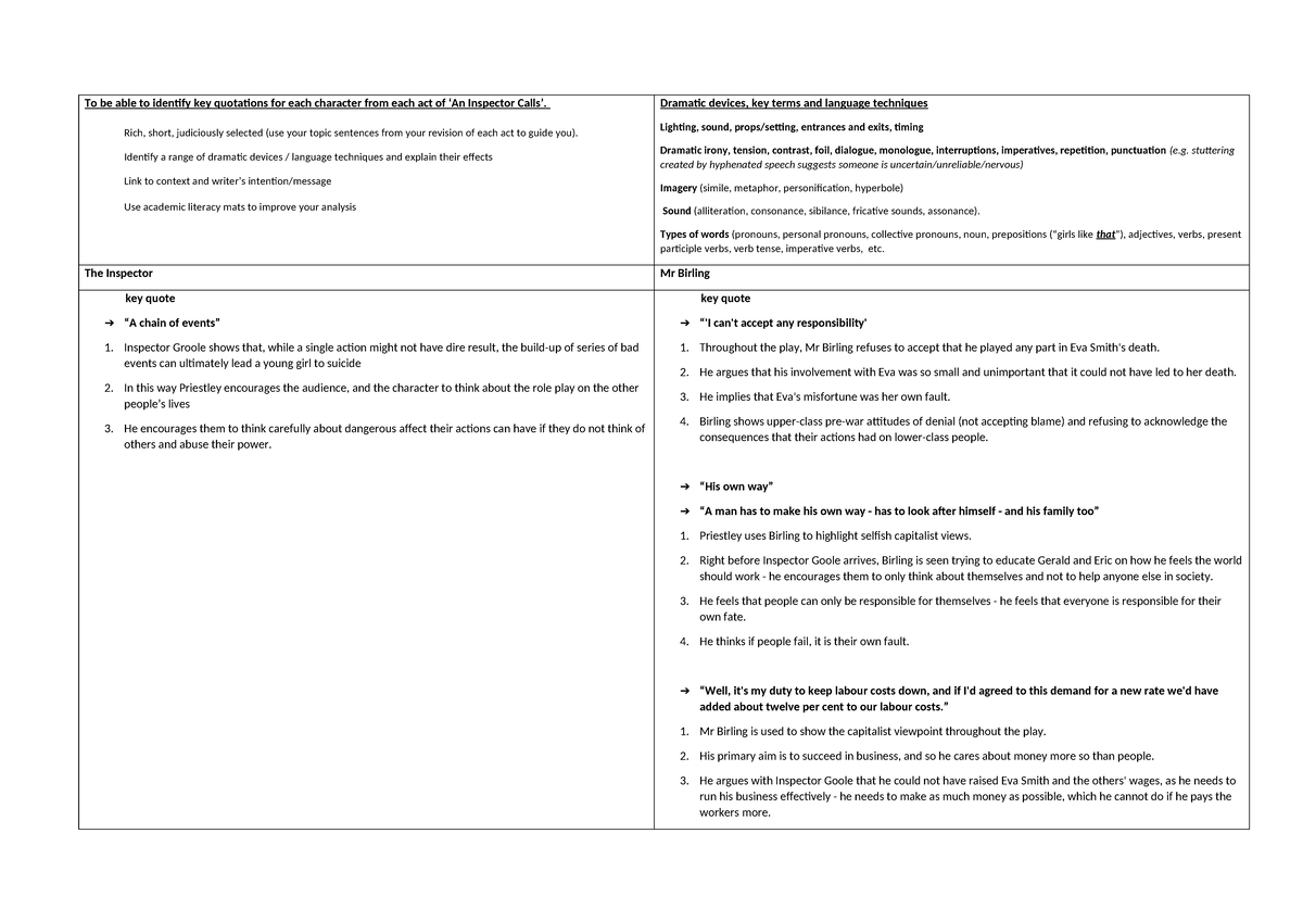 Copy of Copy of AIC Revision Key Character Quotations All ACTS - To be ...