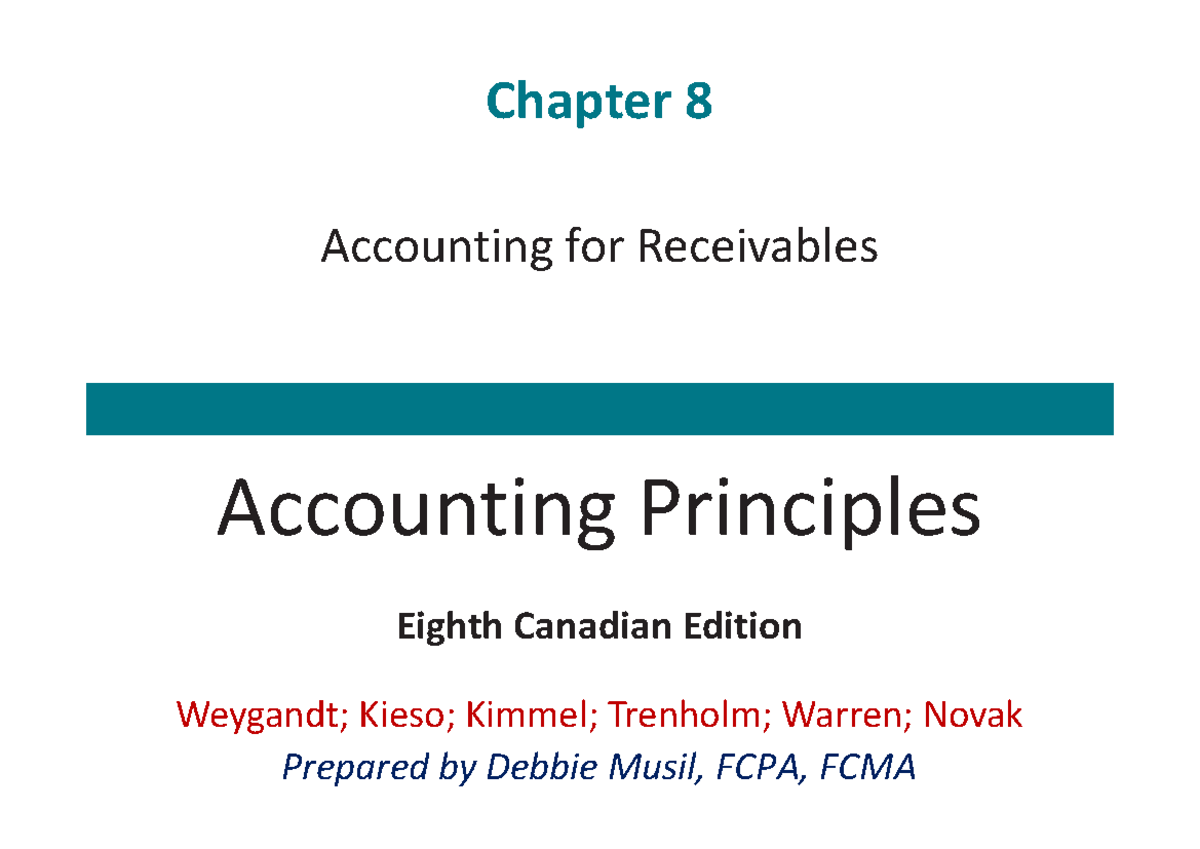 Ppt08 - Week 8 PowerPoint slides - Chapter 8 Accounting for Receivables ...