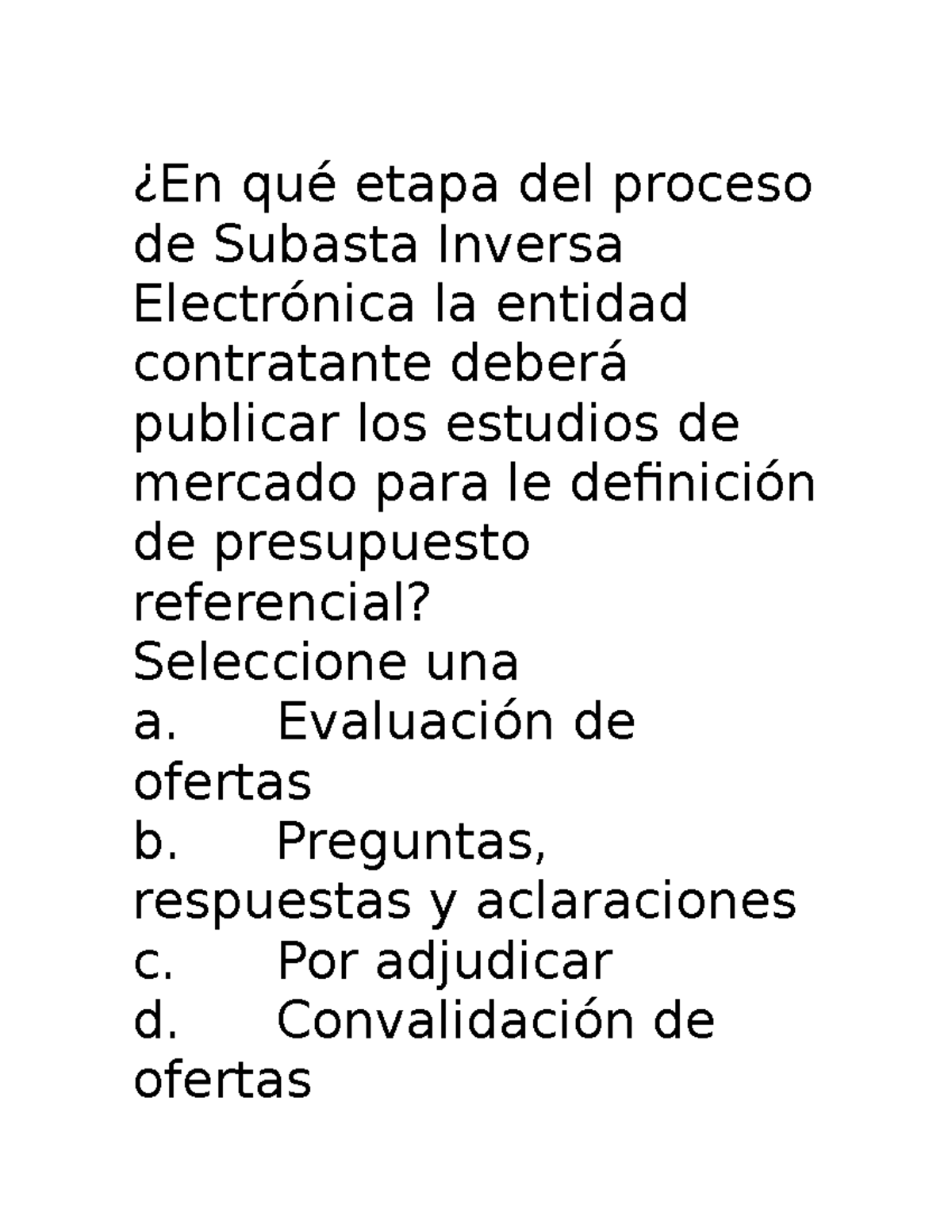 Subir - BIOLOGIA MARINA - ¿En qué etapa del proceso de Subasta Inversa ...