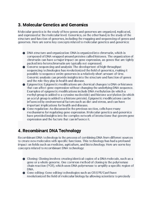Advanced Molecular Biology 5-6 - 5. Gene Expression and Proteomics Gene ...