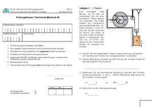 Tm3-2020-03 - Klausur vom Technische Mechanik 3 - Wintersemester - ####### Prüfungsklausur - Studocu