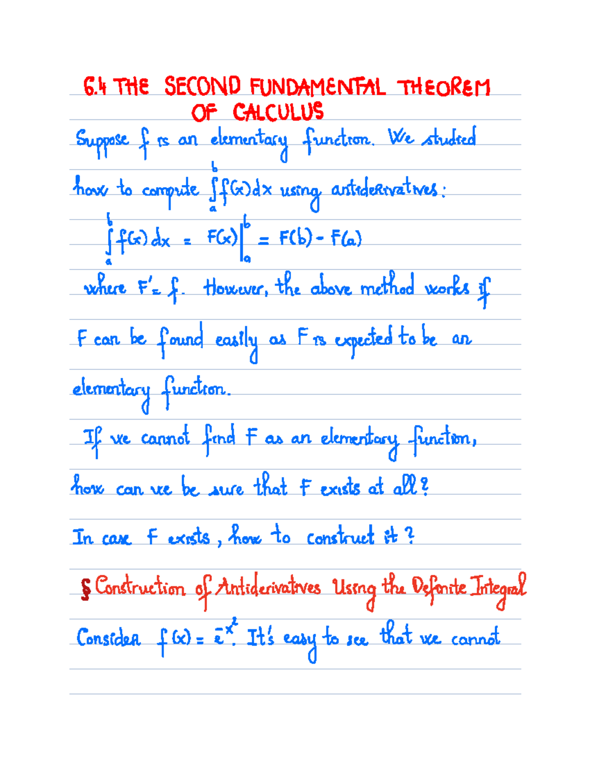 Section 6 - lecture notes - G 4 THE SECOND FUNDAMENTAL THEOREM OF ...