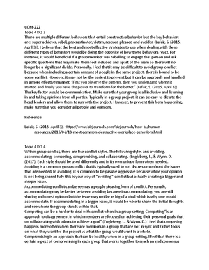 COM-222 Topic 3 DQ1&2 - COM-100 - GCU - Studocu