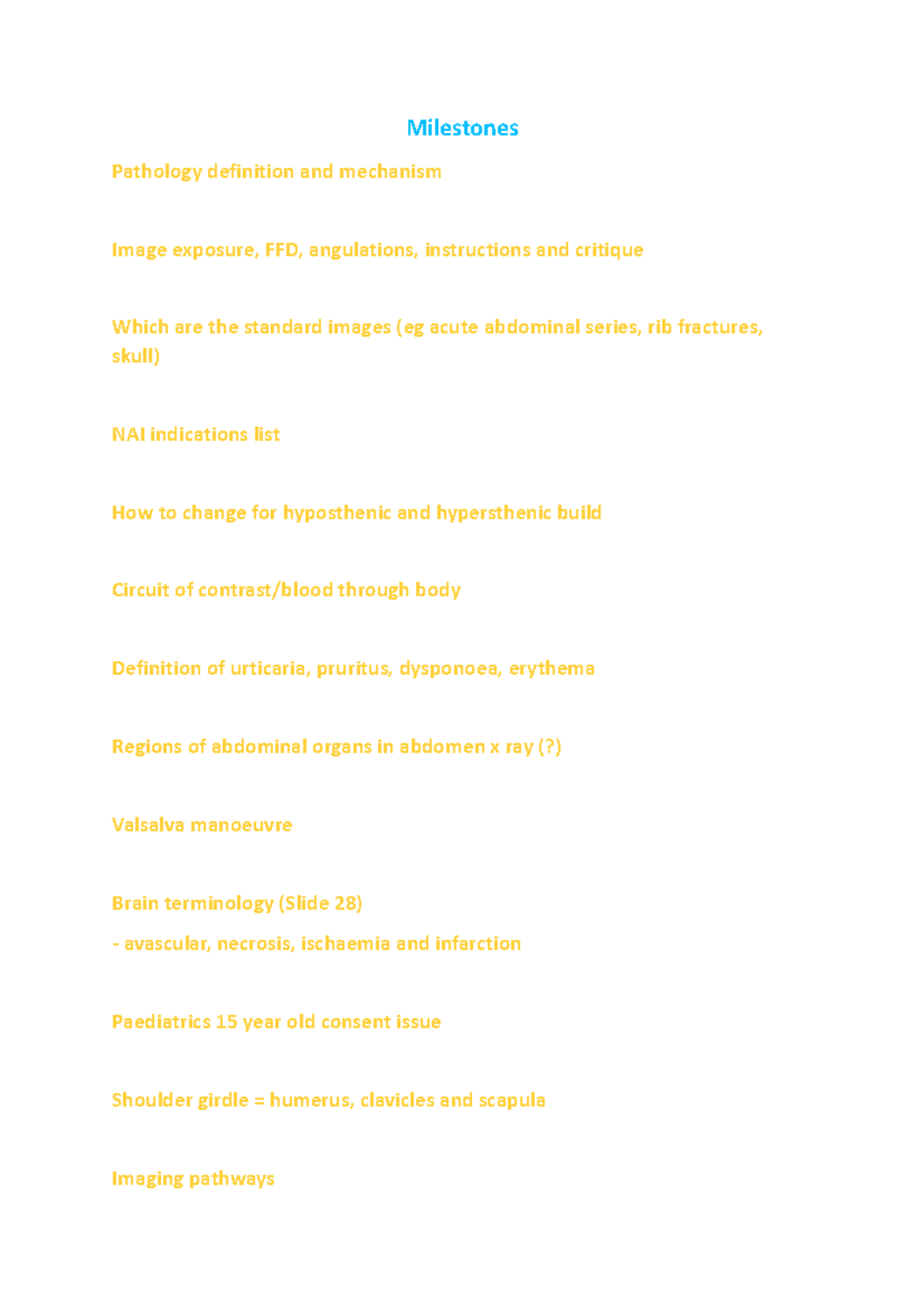Scenario Exam - Milestones - Milestones Pathology definition and ...