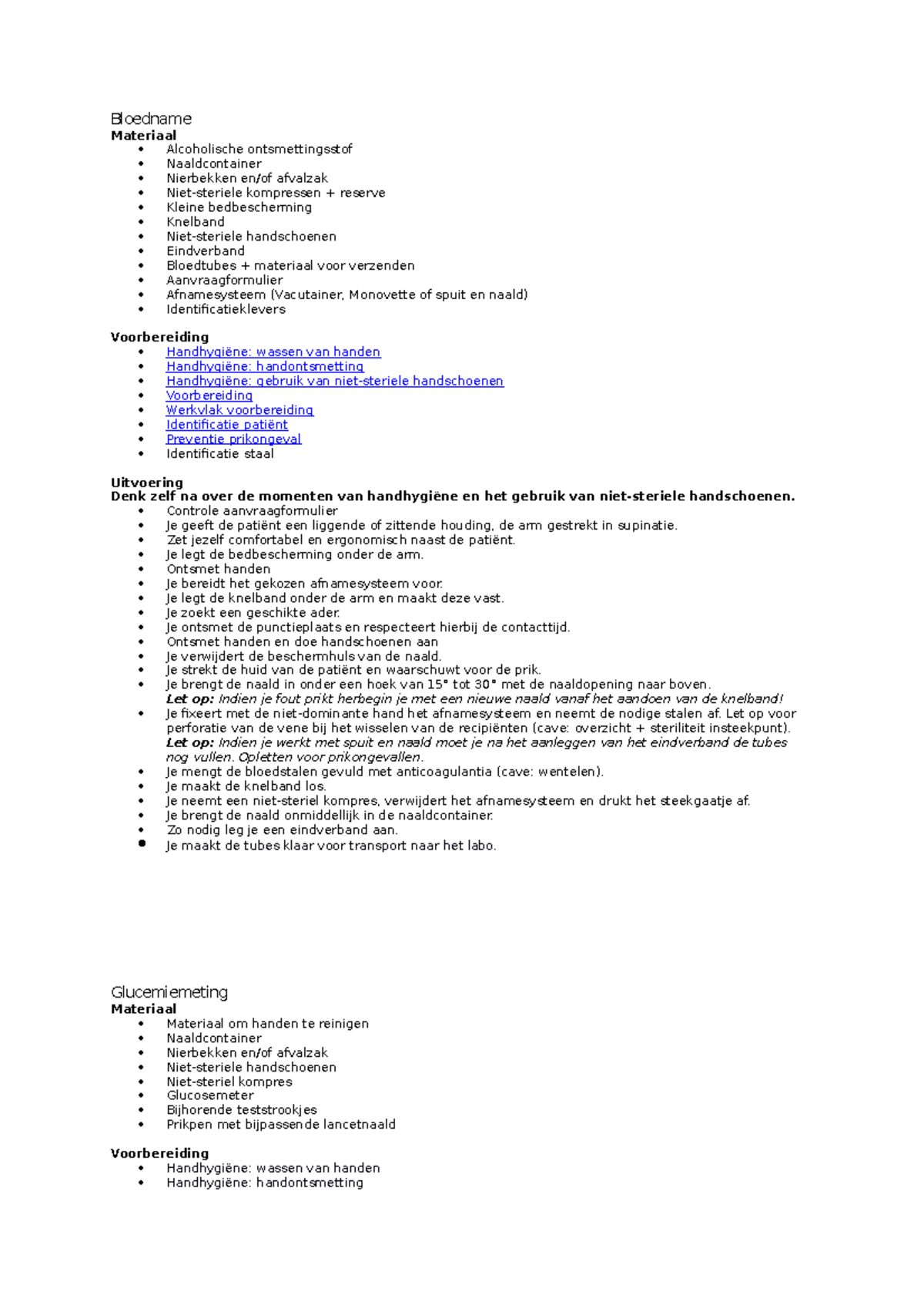Skills ZT 4 - Lijst van praktijk handelingen van ZT 4 - Zorgthema 4 ...