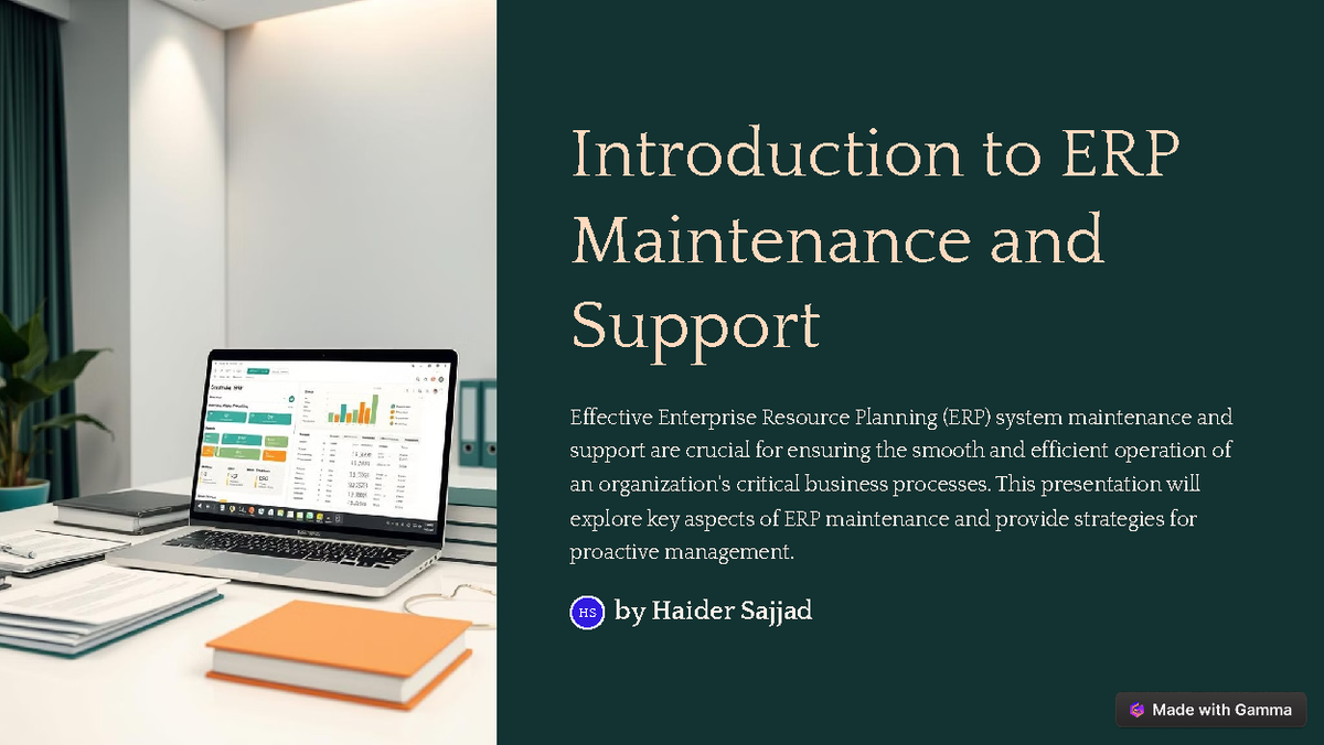 Introduction to ERP Maintenance and Support - Introduction to ERP ...