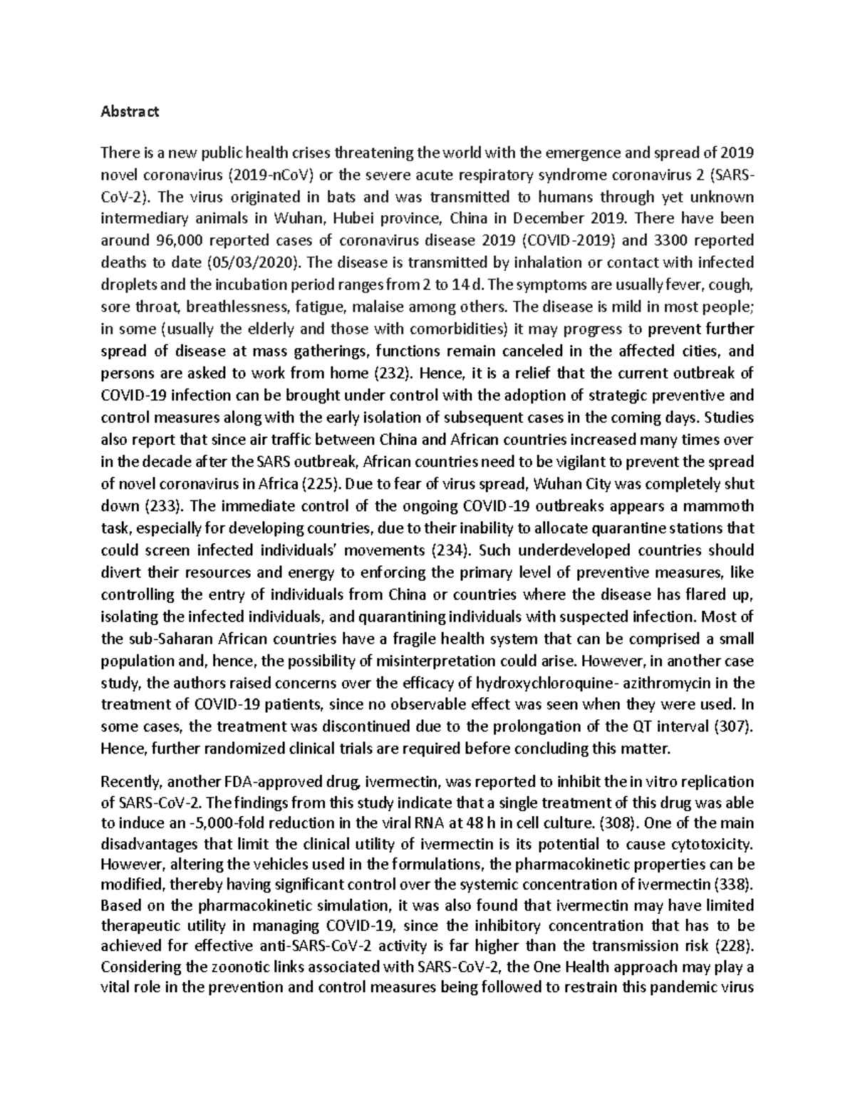 Origin and Spread of Covid 19 perfect final - Abstract There is a new ...