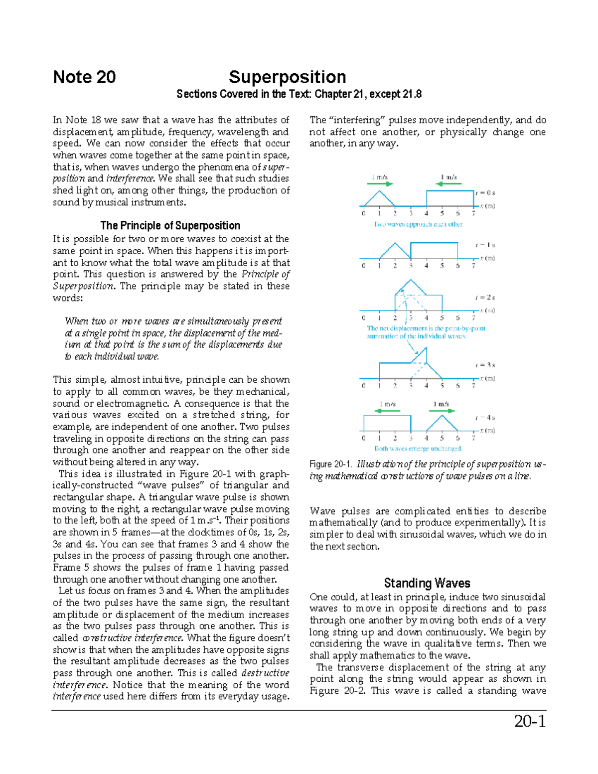 The Principle of Superposition-1 - Note 20 Superposition Sections ...