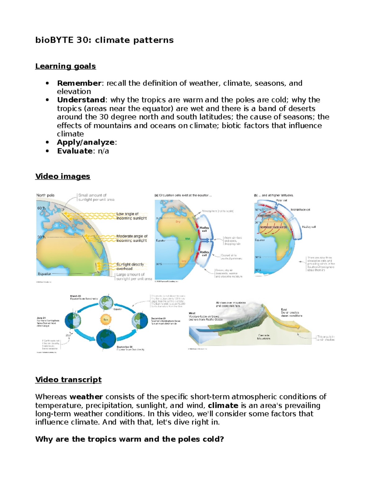 1802.Notes guide.bio BYTE 30 - bioBYTE 30: climate patterns Learning ...
