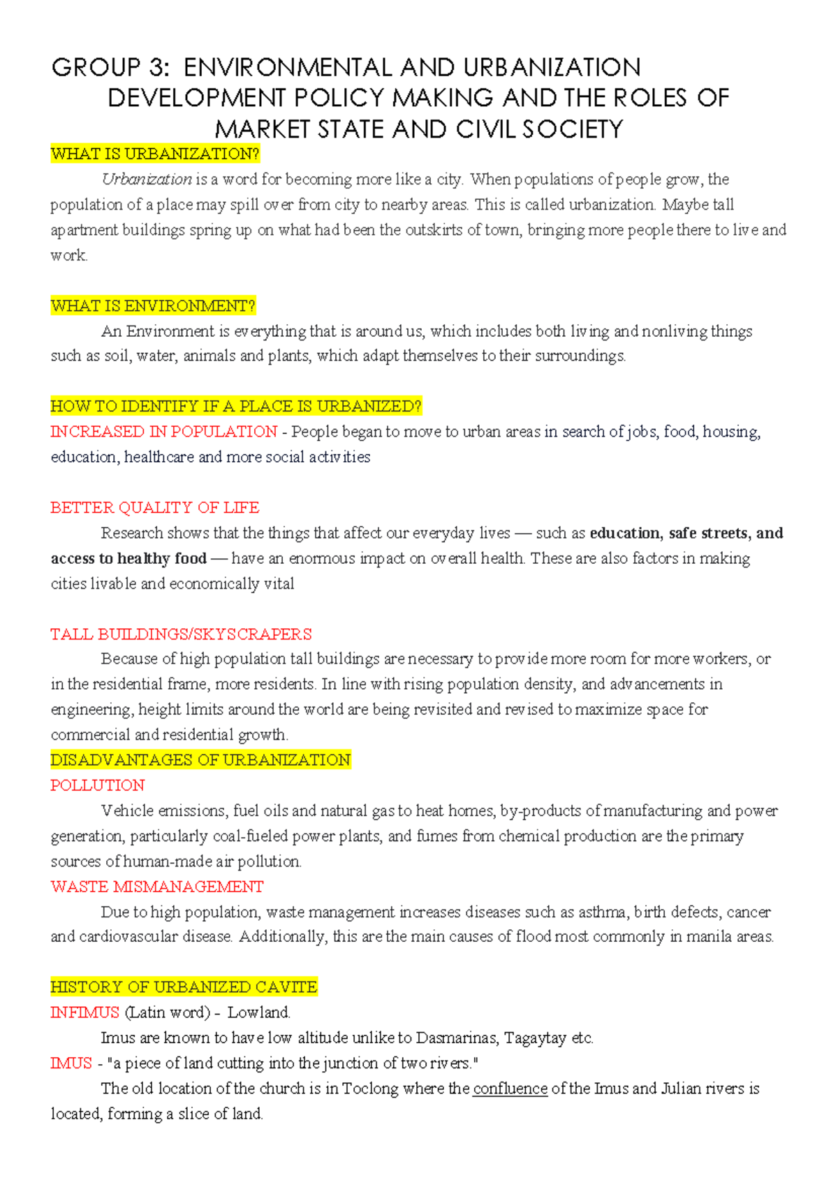 what is Urbanization? - DEVELOPMENT POLICY MAKING AND THE ROLES OF ...