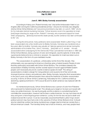 Crime Reflection Week 3 - = (source A) Evers had a target on his back ...