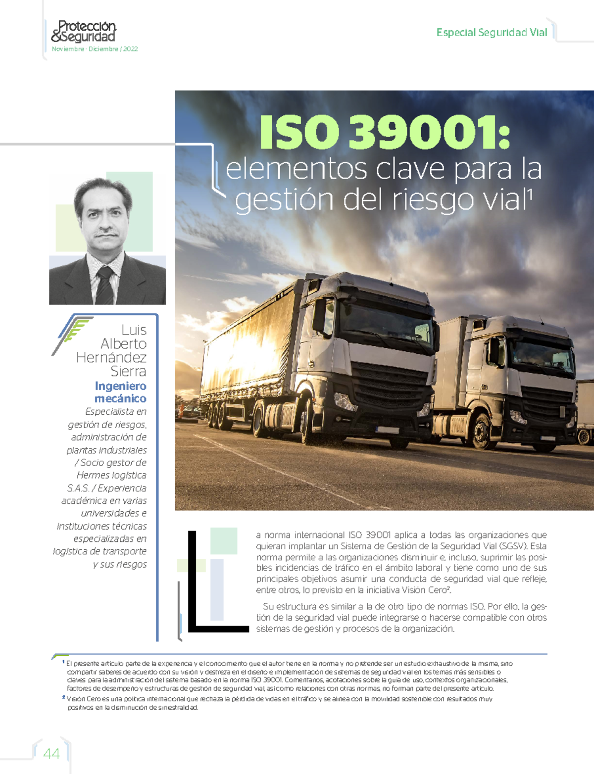 ISO 39001 PS 406 - Noviembre - Diciembre / 2022 ISO 39001: elementos ...