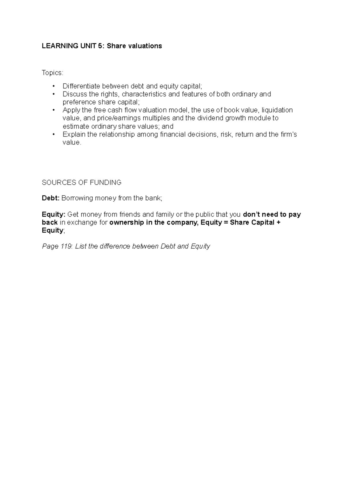 Learning UNIT 5 Notes - Summary highlighting important concepts ...