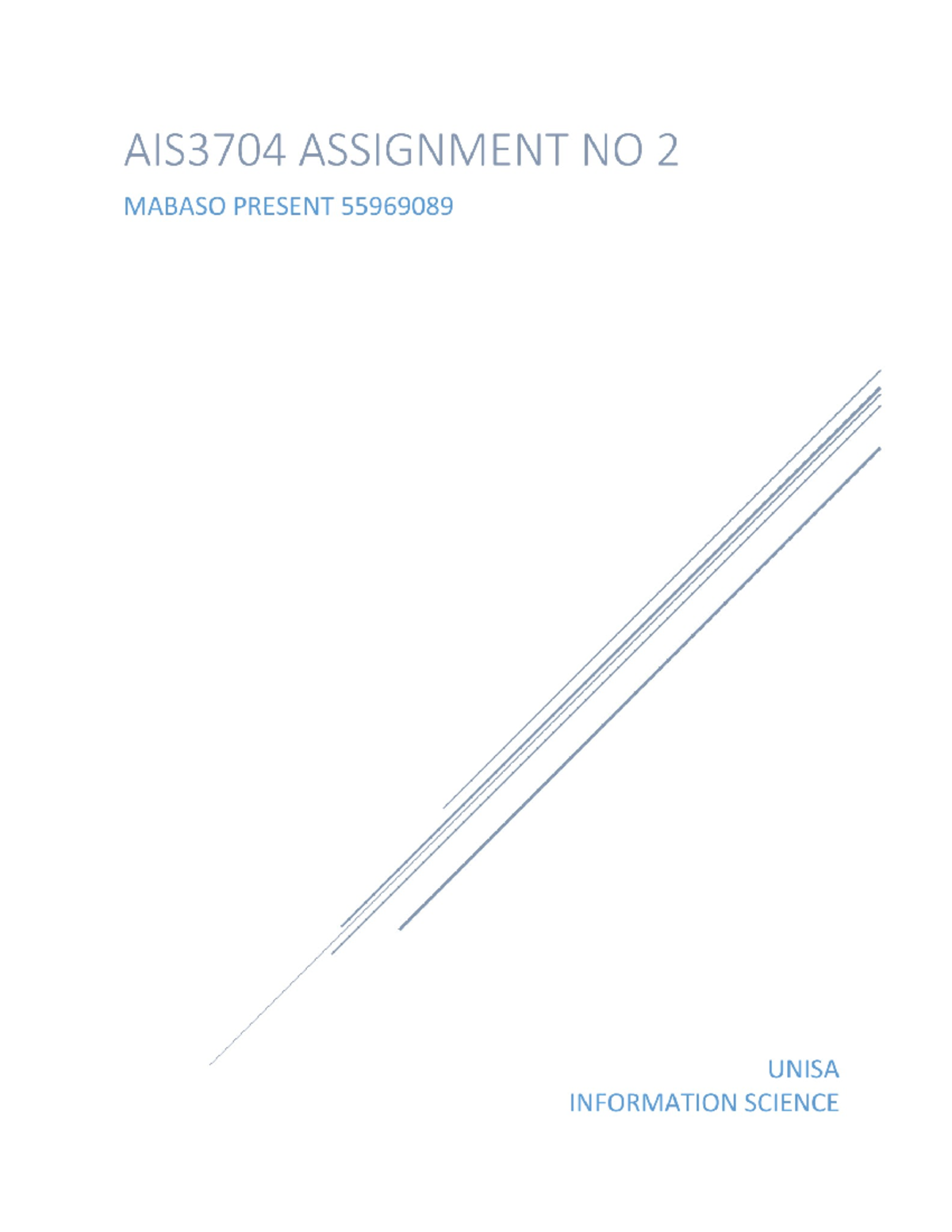 AIS3704 Assignment 2 - AIS3704 - Studocu