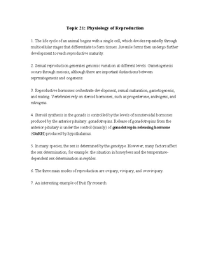 Topic 18 Handout - These notes continue to cover the physiology of ...