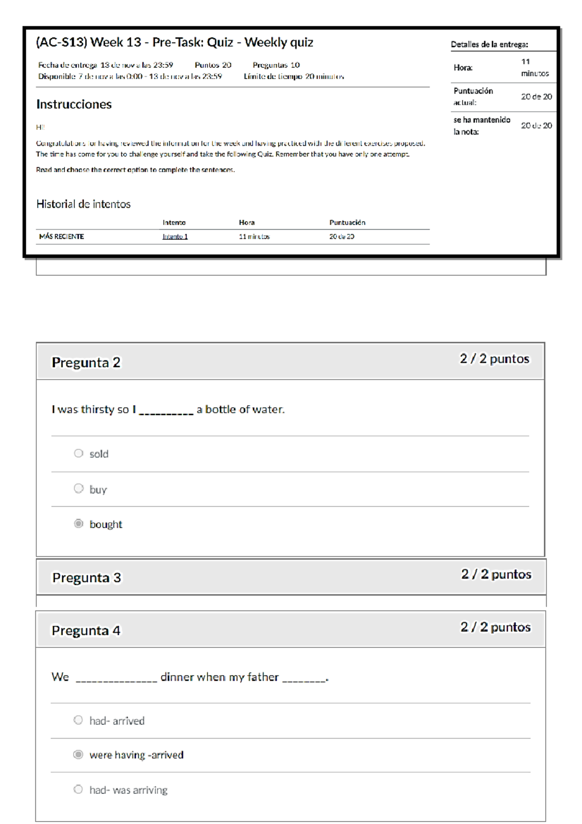 (AC-S13) Week 13 - Pre-Task- Quiz - Weekly quiz - Inglés 3 - OTRAS ...