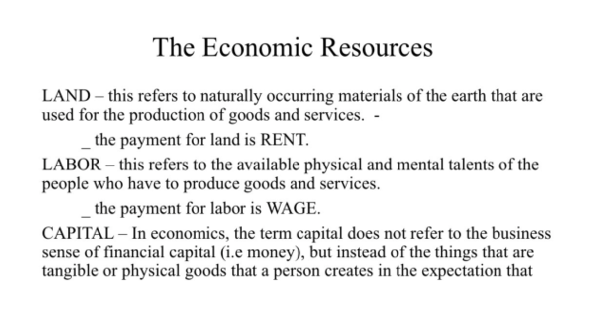 The economic resources - Basic Foods/Nutrition - Studocu