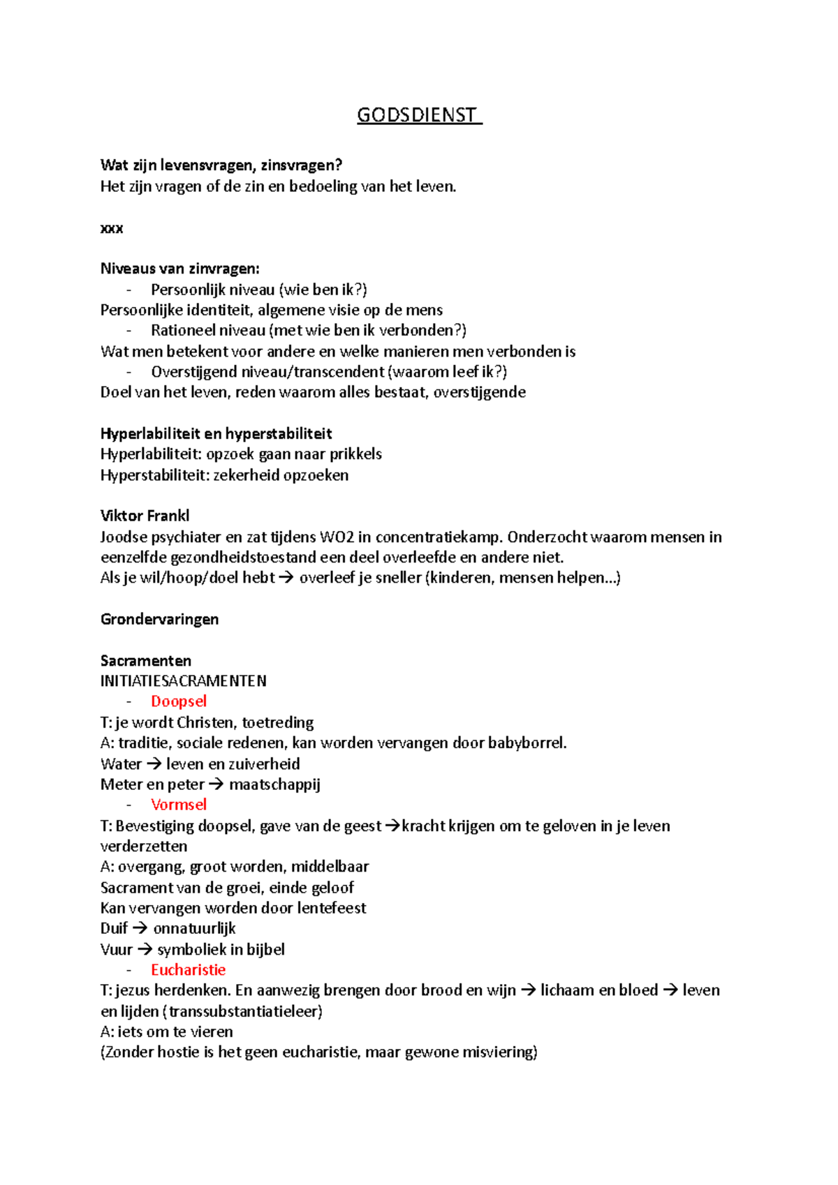 Godsdienst - godsdiens - GODSDIENST Wat zijn levensvragen, zinsvragen ...