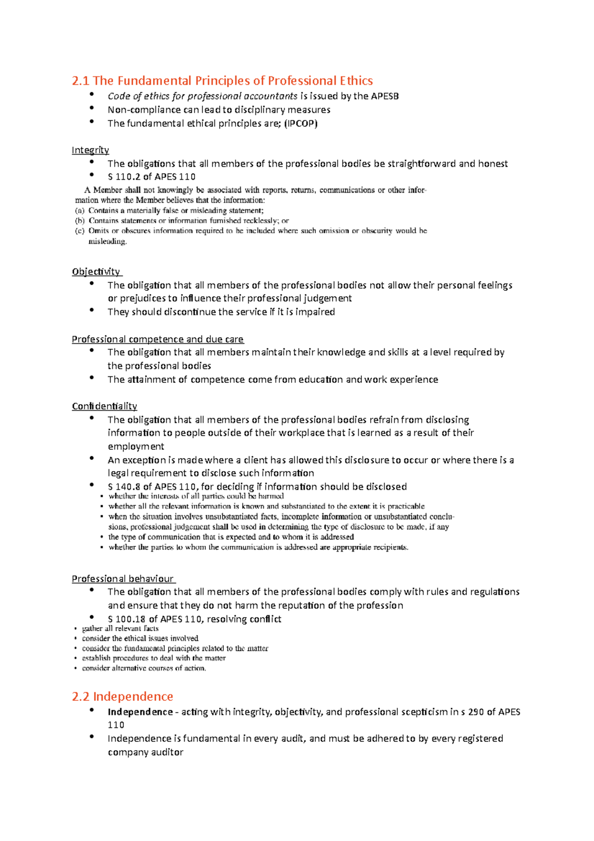 Audit and assurance topic 2 - 2 The Fundamental Principles of ...