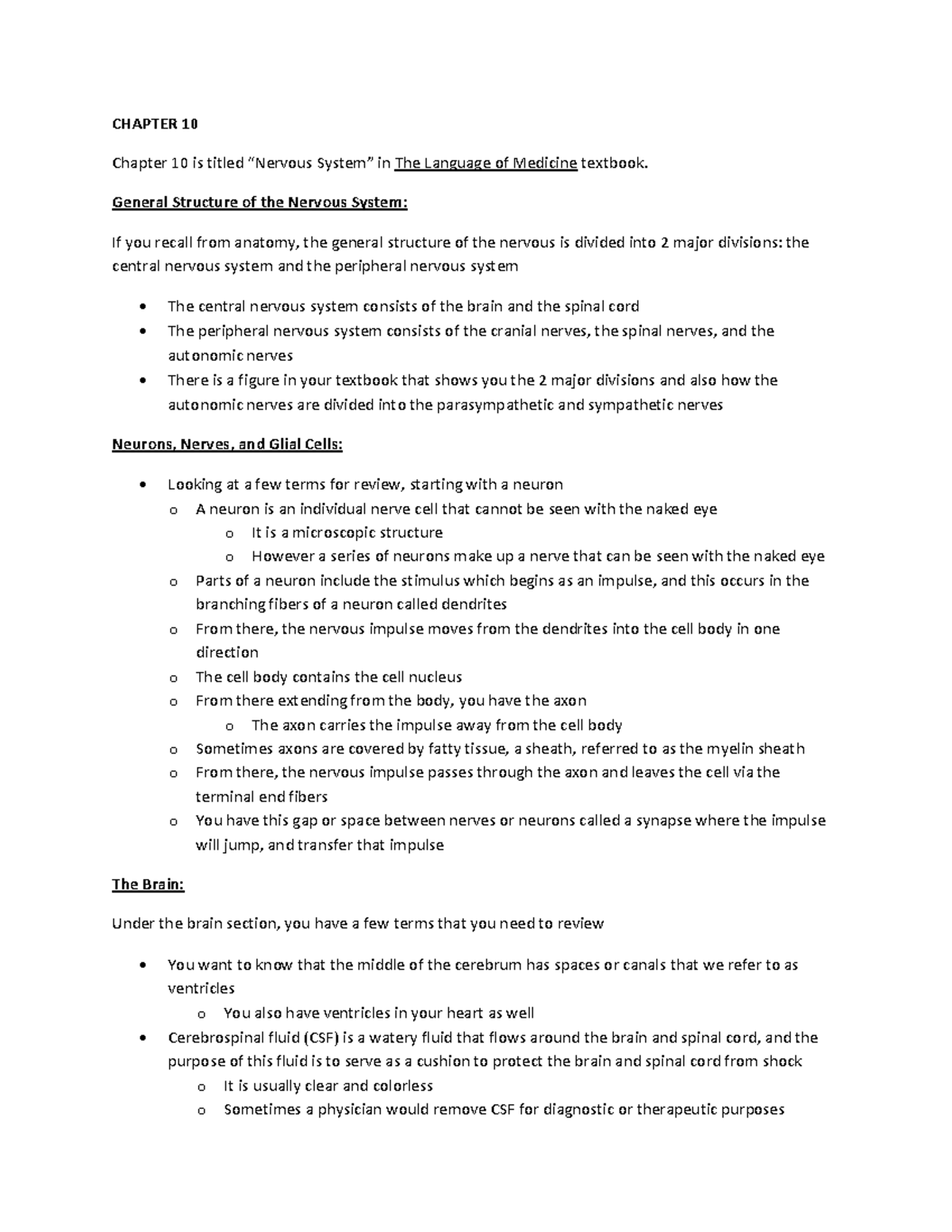 Chapter 10 Notes - CHAPTER 10 Chapter 10 is titled in The Language of ...