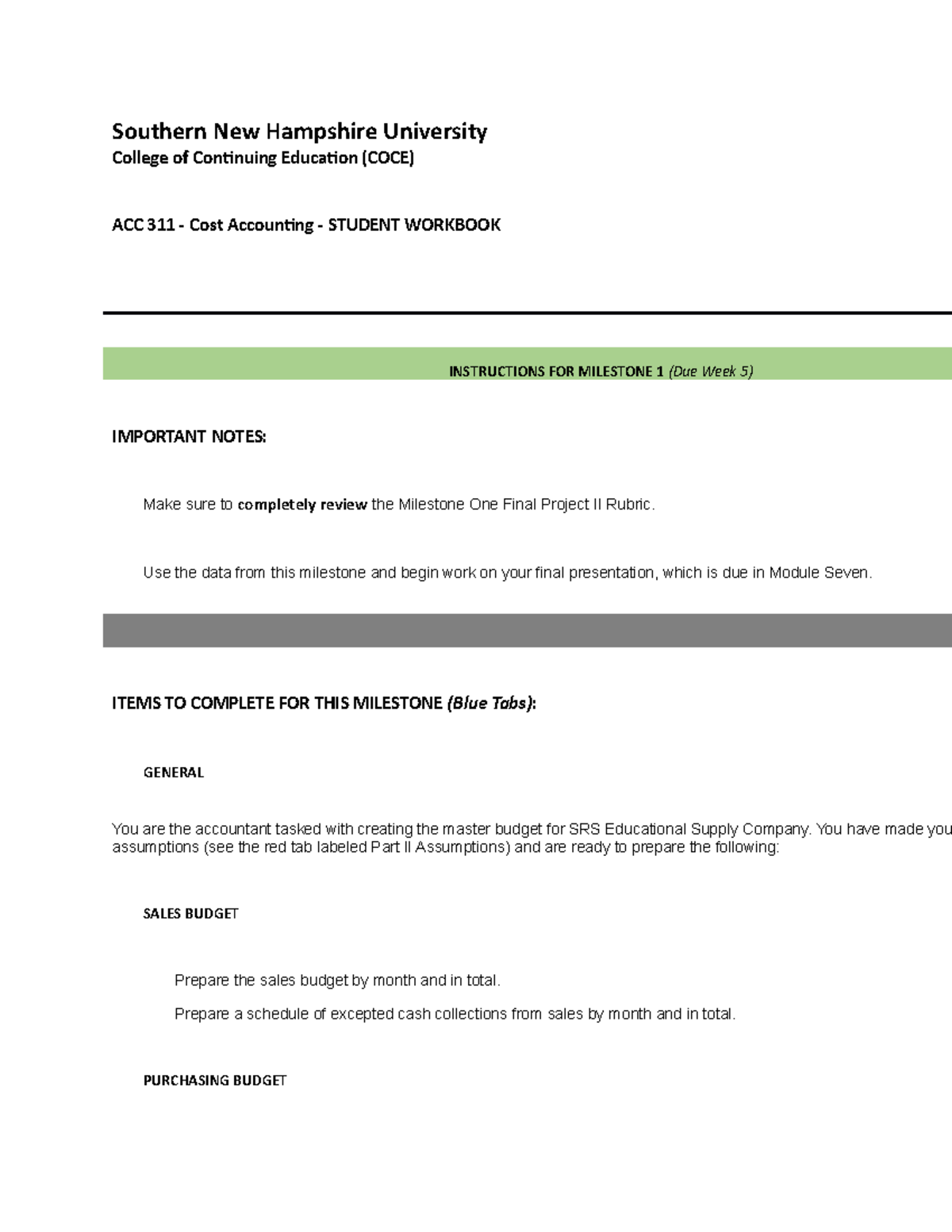 Acc 311 workbook final full workbook - Southern New Hampshire ...