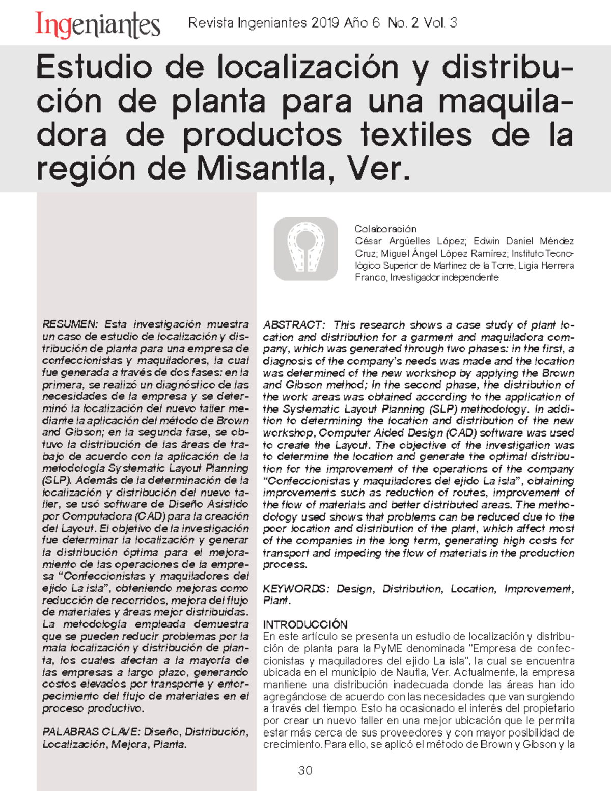 5. Estudio de localización y distribución de planta para una ...