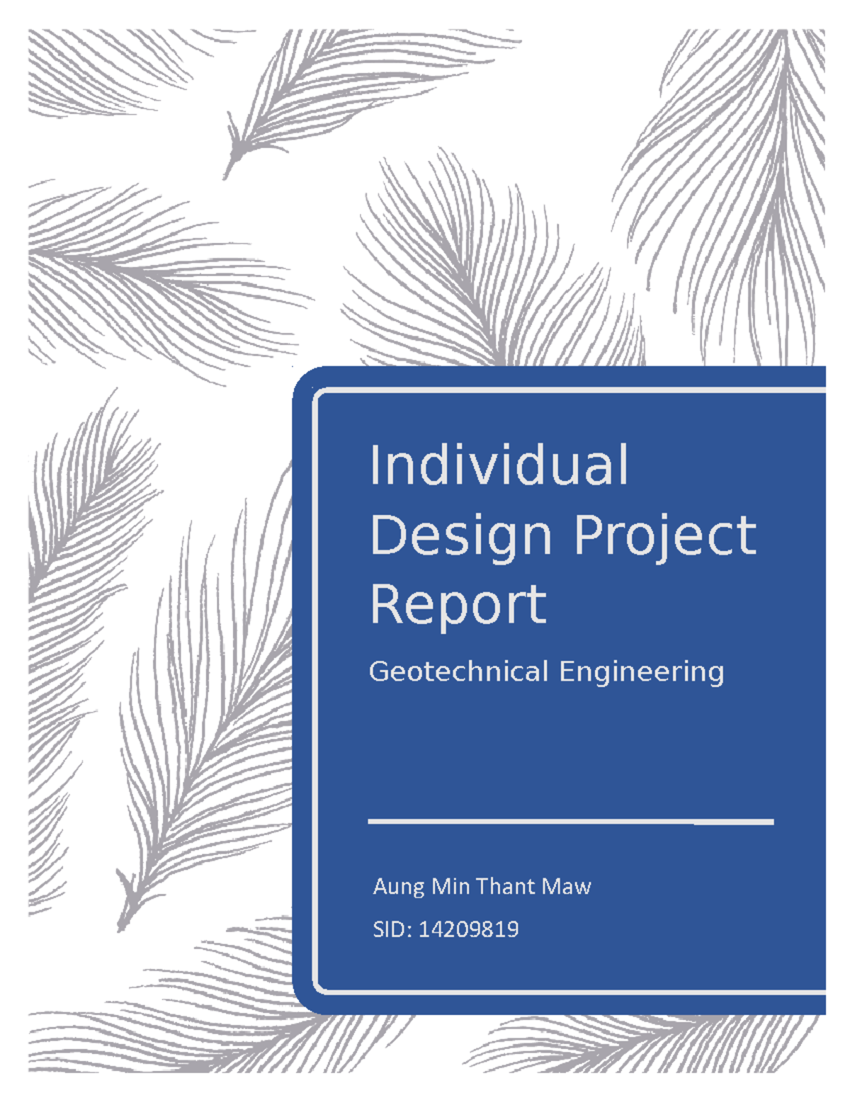 Individual Design Project Report to demonstrate how to design retaining ...
