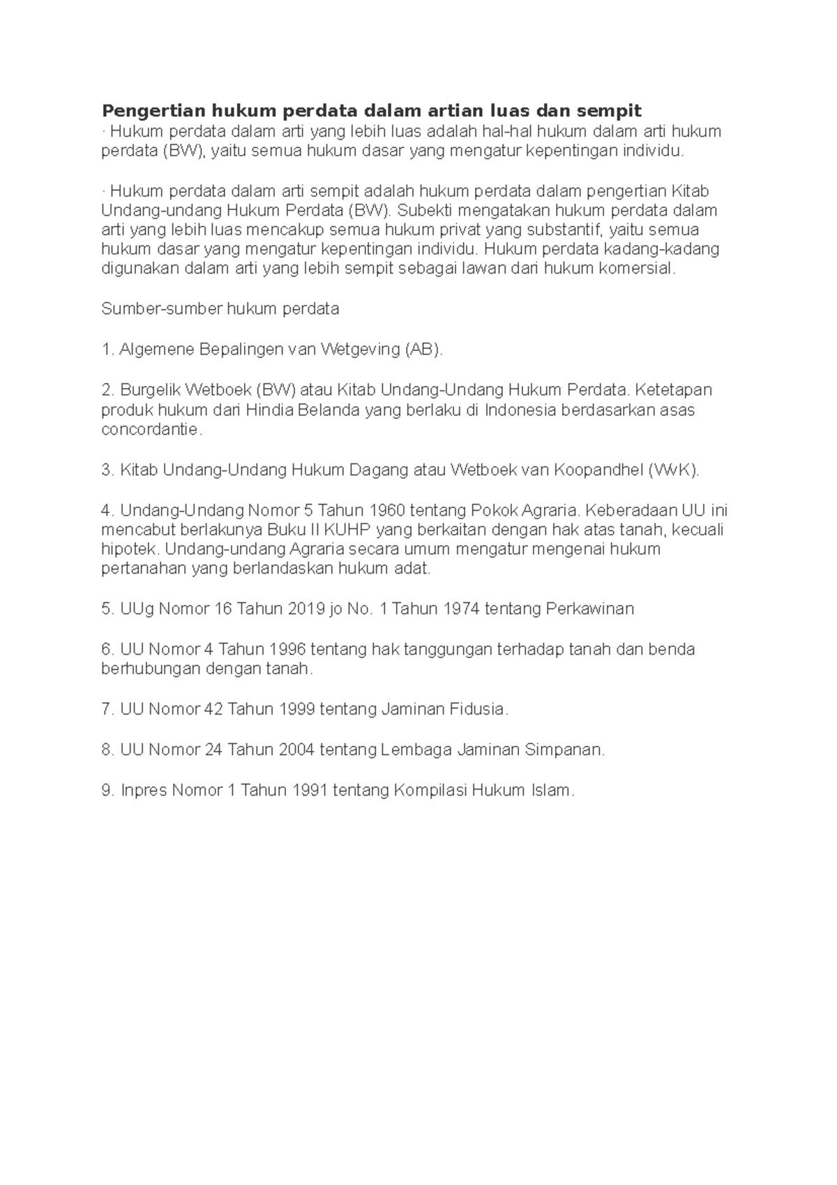 Perdata - materi - Pengertian hukum perdata dalam artian luas dan ...