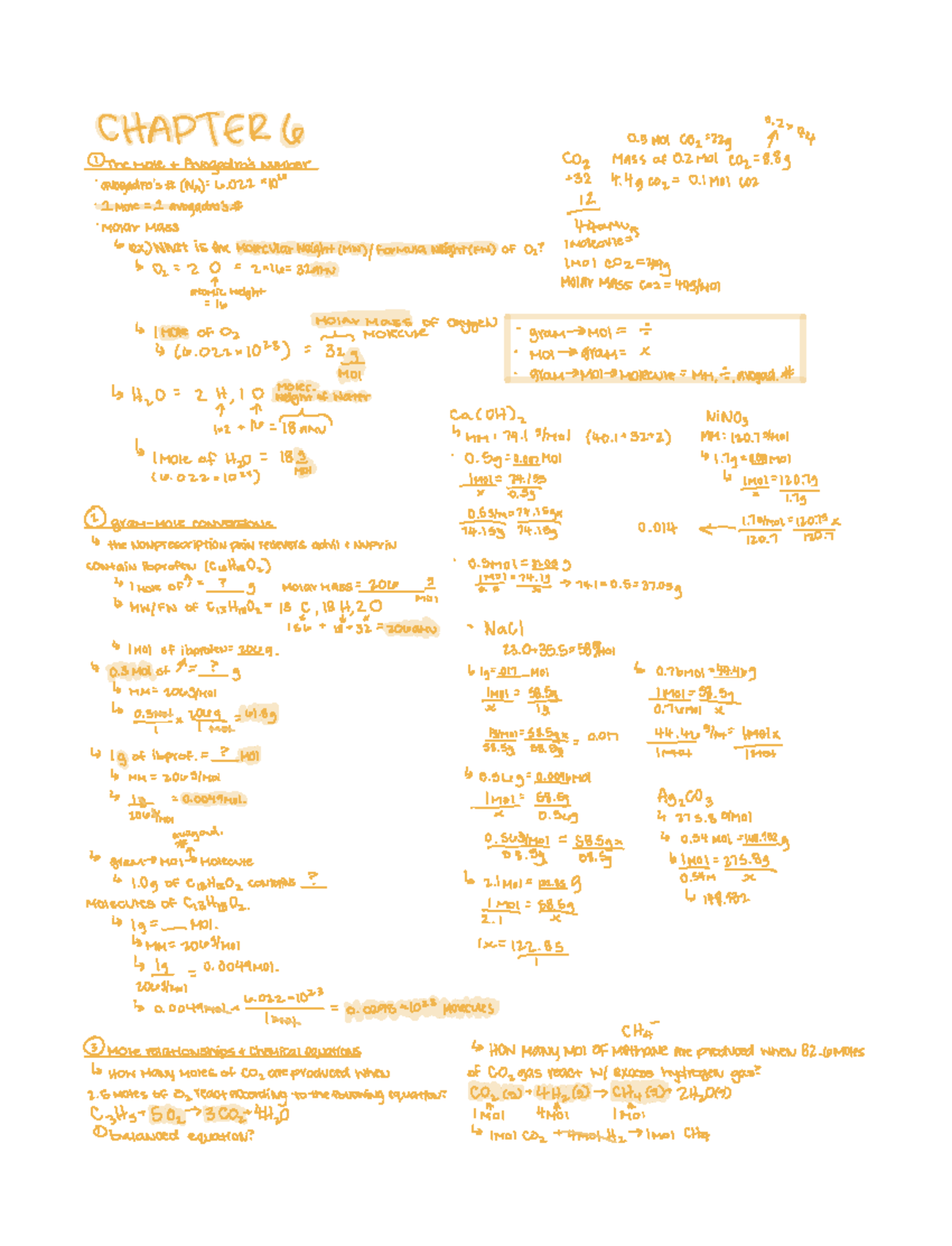 Chapter 6 chemical reactions mole and mass relationships - CHEM 1000 ...