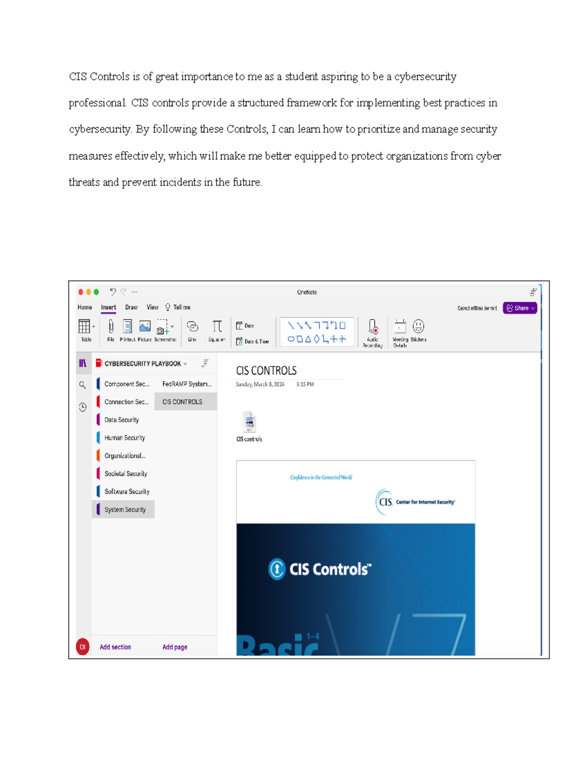 CYB260Module 8HW - CYB 260 - CIS Controls is of great importance to me ...