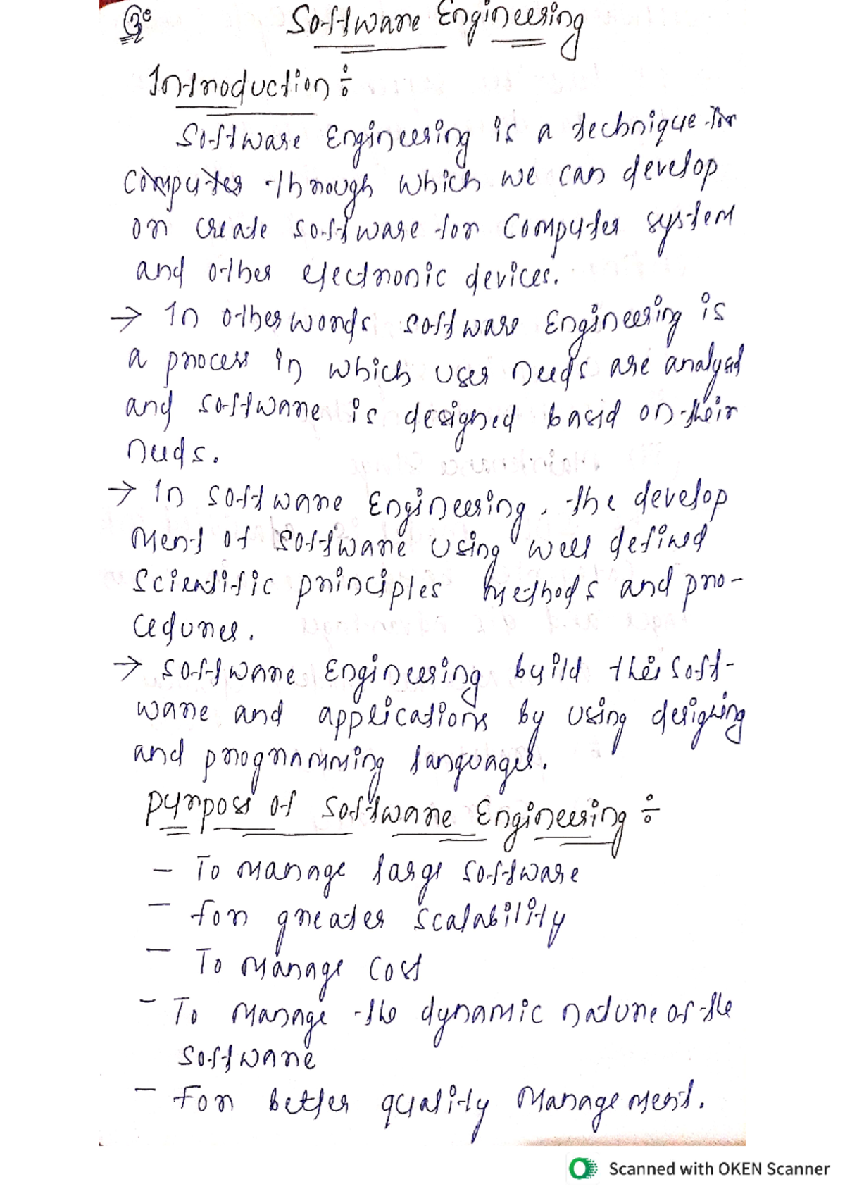 SE U1 P1 - Software - 3 Software Engineering Introduction: Software Engineering is a technique ...