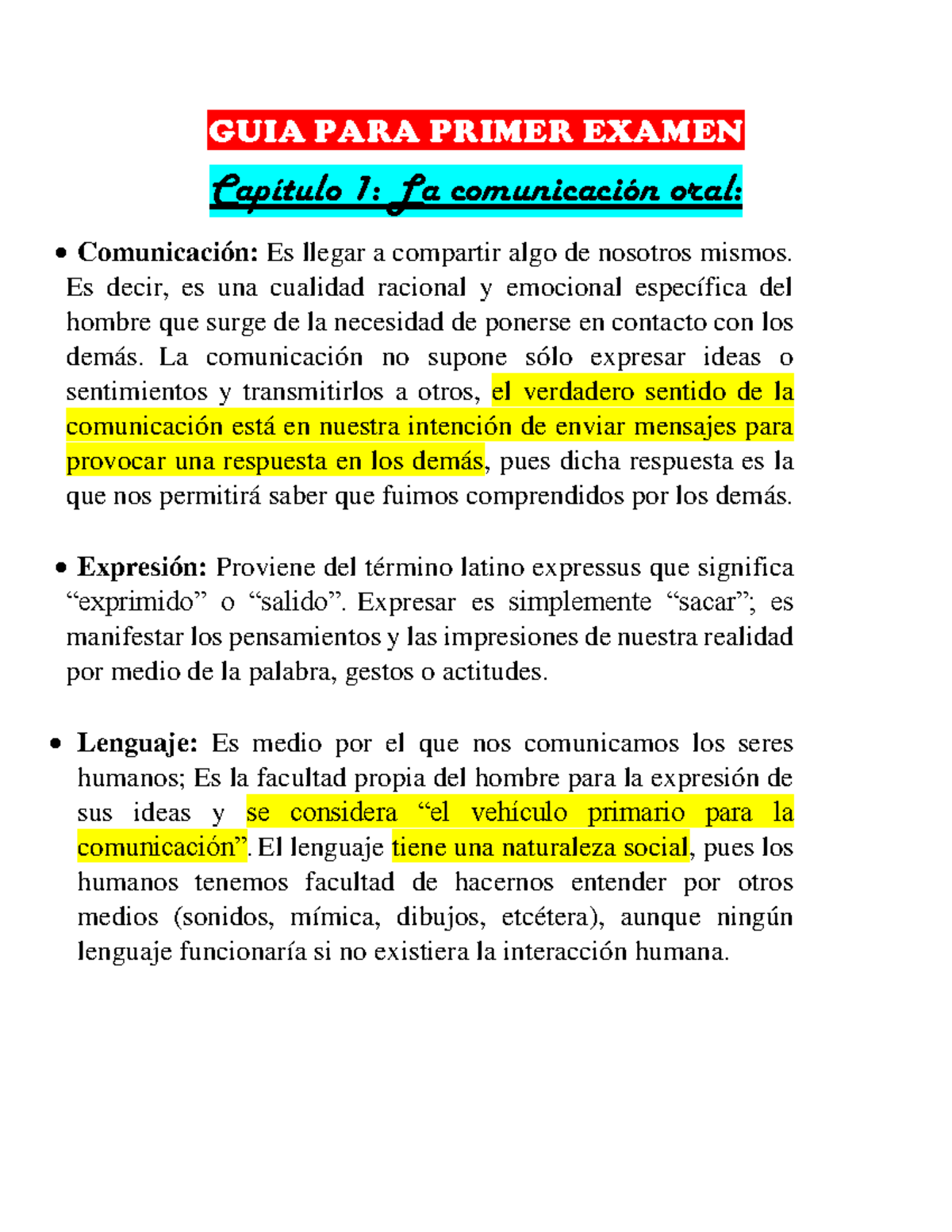 GUIA PARA Primer Examen RETI - GUIA PARA PRIMER EXAMEN Capítulo 1: La ...