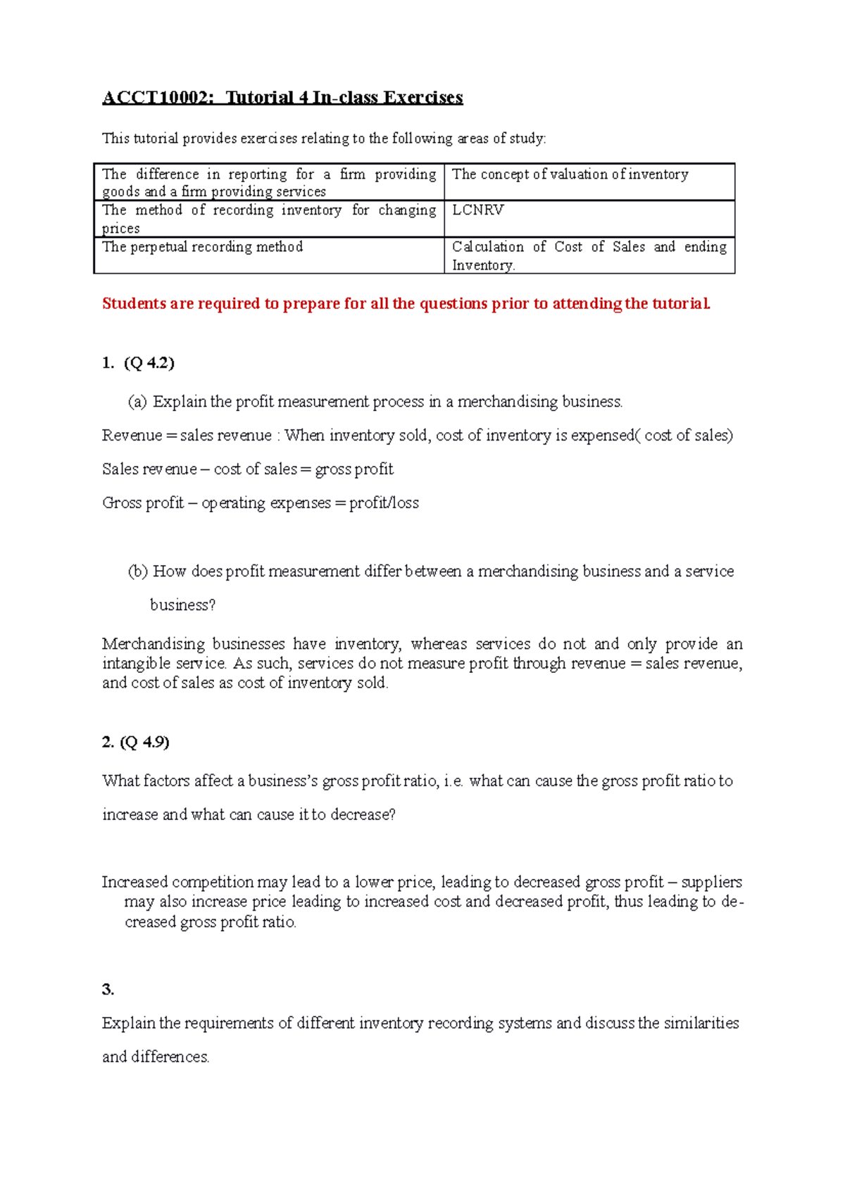 ACCT10002 Tutorial 4 In-class Exercises - ACCT10002: Tutorial 4 In-class Exercises This tutorial ...