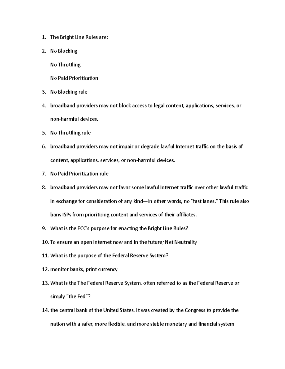 Busmgt 401 24 - notes - The Bright Line Rules are: No Blocking No ...