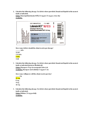 Module 4 Dosage Calculation Using the Formula Method Post-test ...