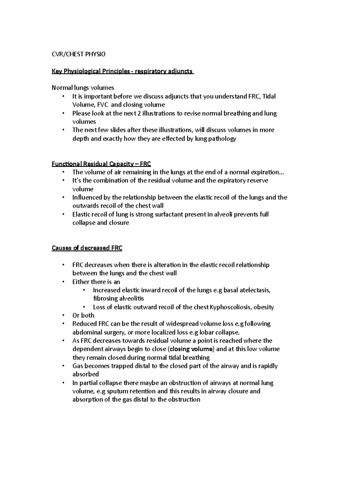 CVR: Chest Physio Nasopharyngeal Airway Management a CVR: Chest Physio ...