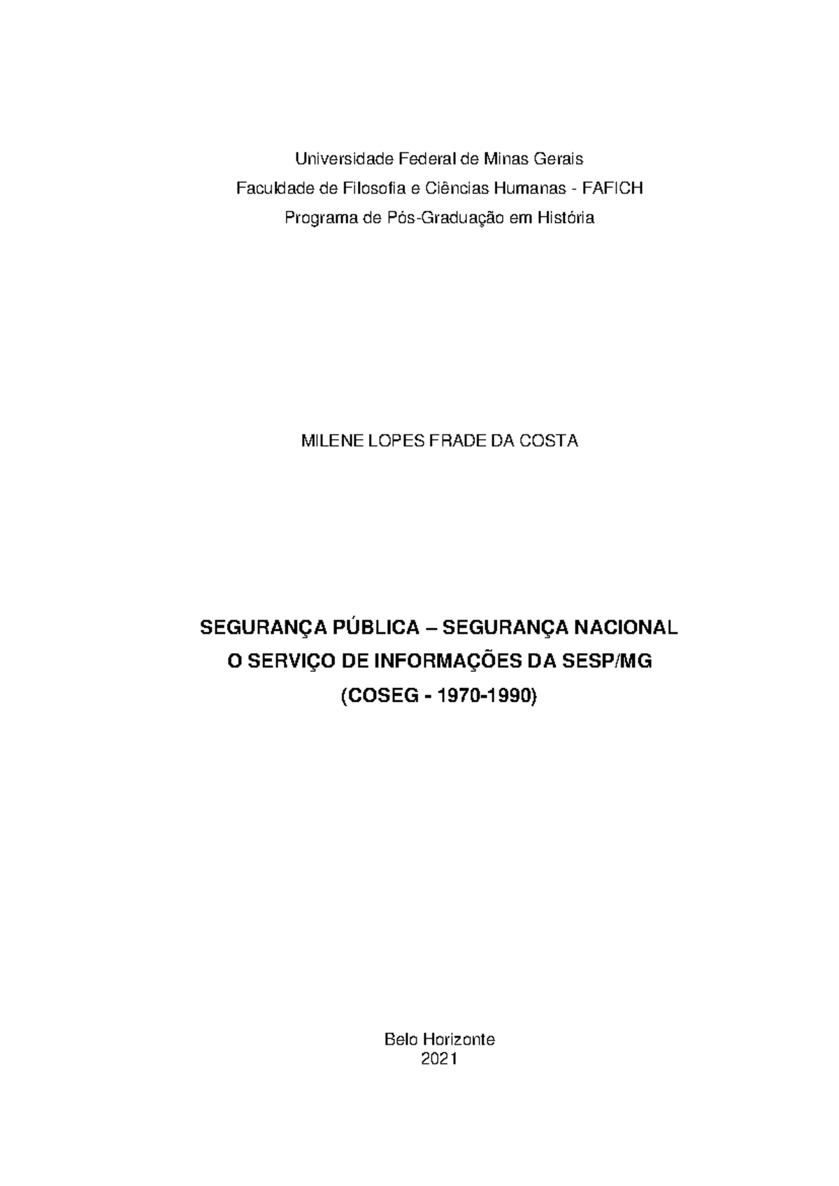 Dissertação Coseg - Milene - última versão - Universidade Federal de ...