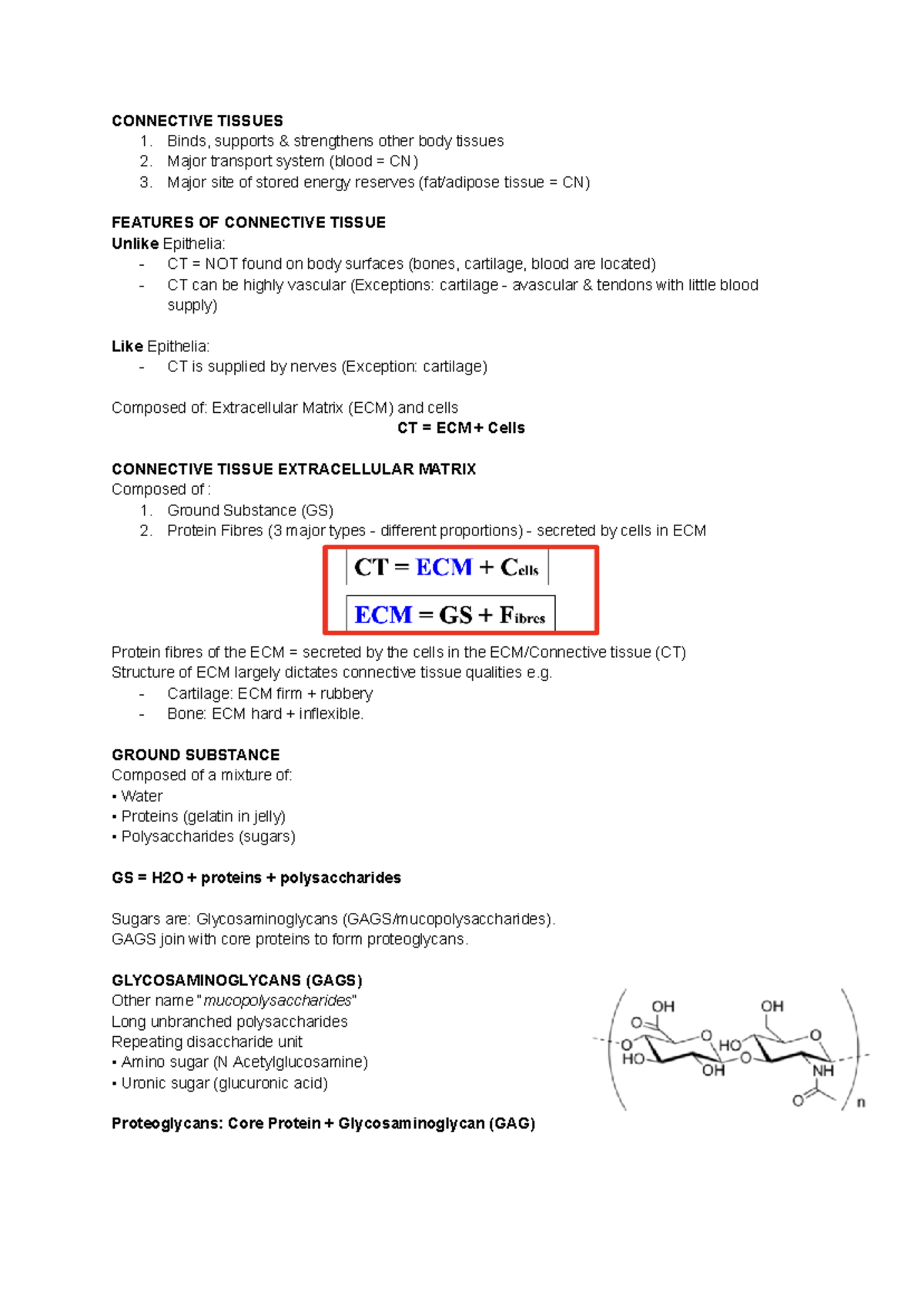 Lecture 3 - Connective Tissues-2 - CONNECTIVE TISSUES Binds, supports ...