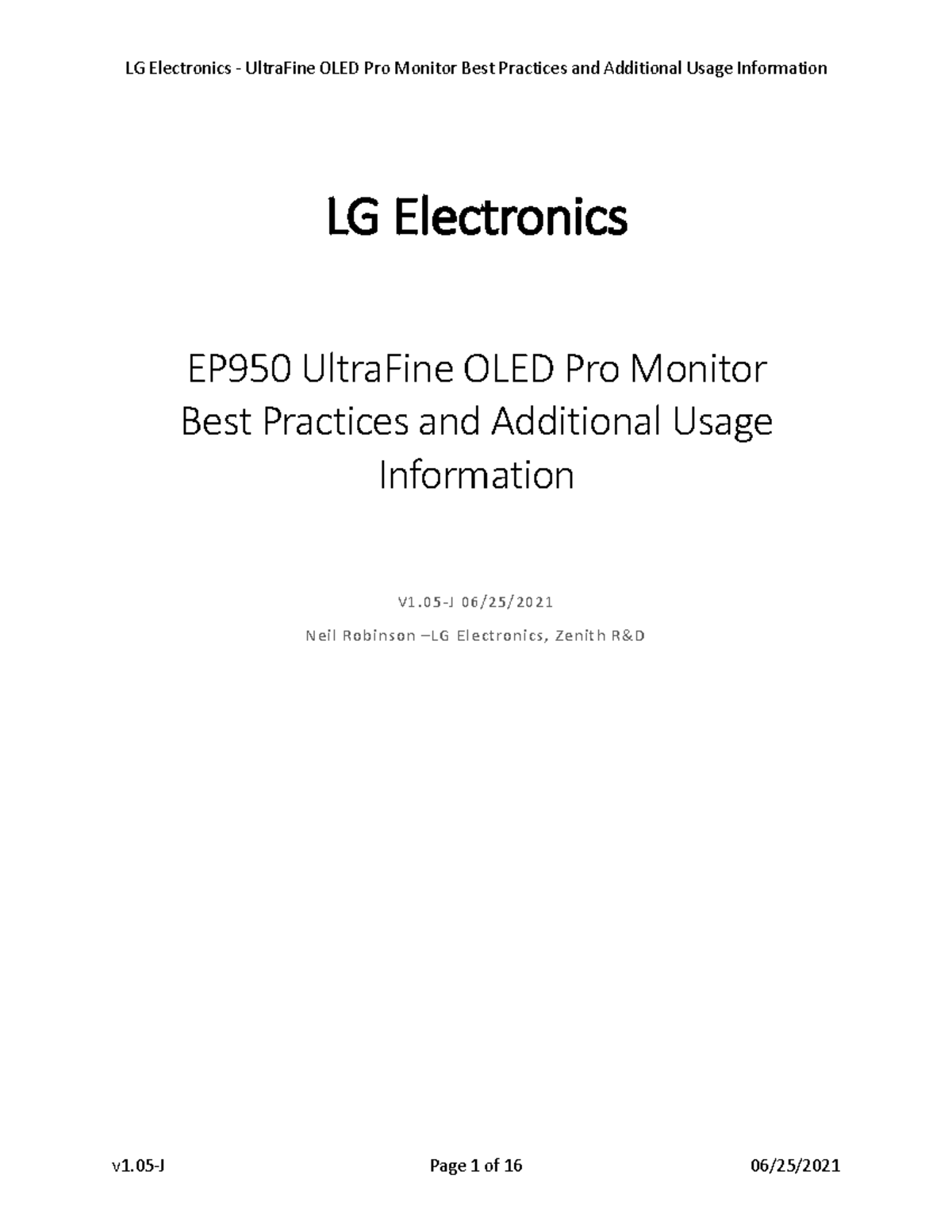 Best Practices - Copy - LG Electronics EP950 UltraFine OLED Pro Monitor ...