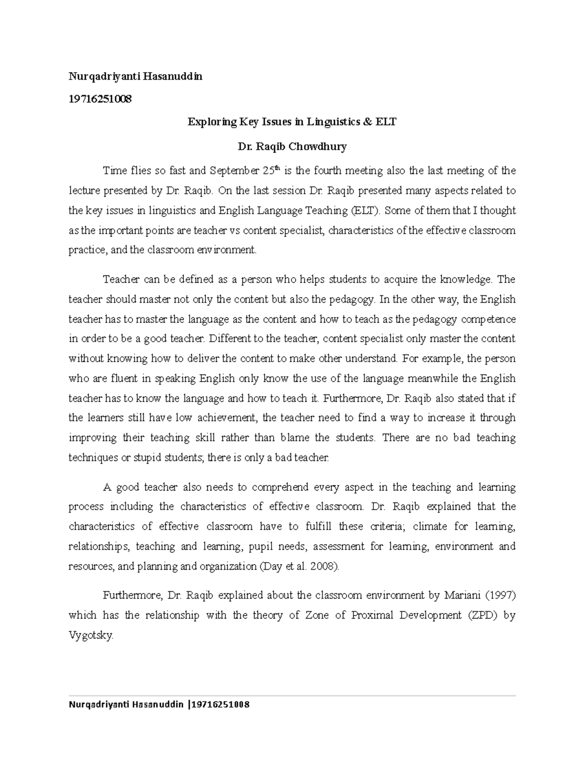 KEY ISSUES IN LANGUAGE TEACHING 4 - Nurqadriyanti Hasanuddin 19716251008 Exploring Key Issues in ...