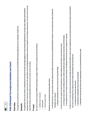 Module One Journal Guidelines and Rubric - MBA 530 - Studocu