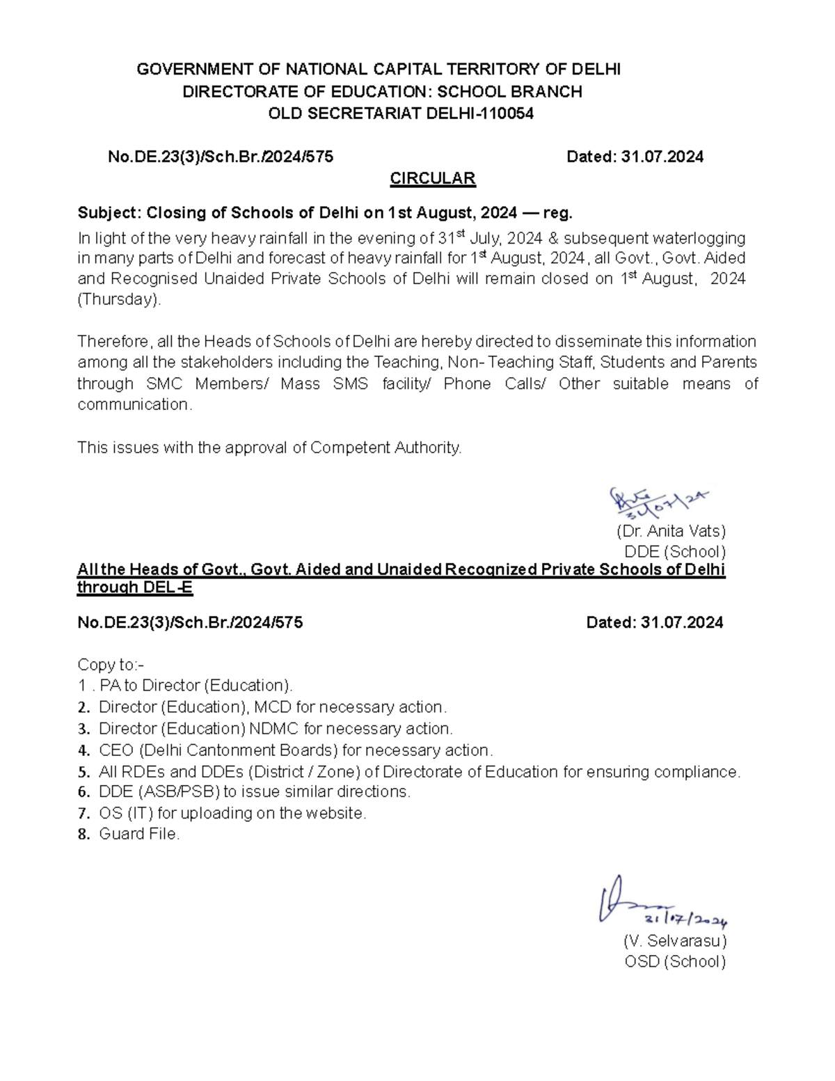 Public Circular - Additional - GOVERNMENT OF NATIONAL CAPITAL TERRITORY ...
