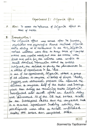 Experiment-1 Level of aspiration - EXPERIMENT AIM - To determine the ...