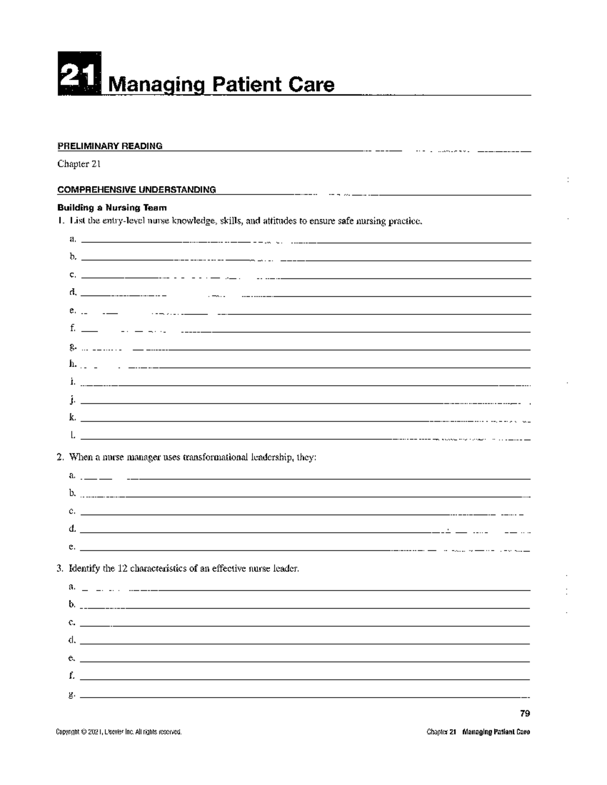 Managing Patient Care Worksheet - NUR 1211C - Studocu