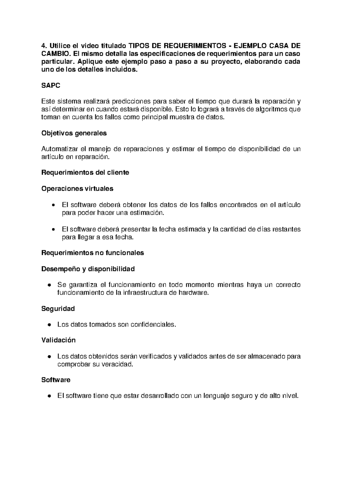4.- Tipos DE Requerimientos - Ejemplo CASA DE Cambio - Utilice el video ...